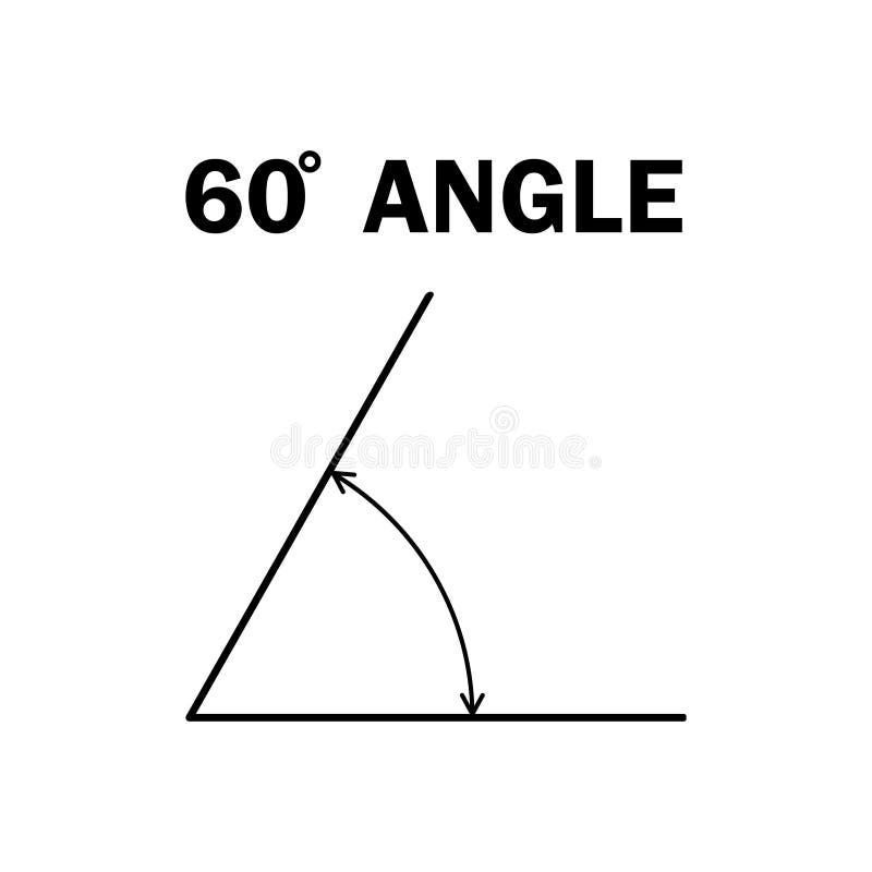 60 Degree Angle. Geometric Mathematical Sixty Degrees Angle with Arrow ...