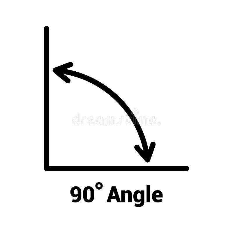 Angle 90 Degrees Sign Icon. Geometry Math Symbol. Stock Vector ...