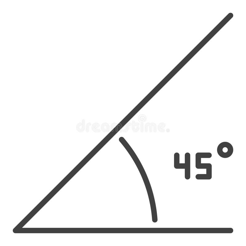 45 Degree Angle Vector Mathematics Corner Concept Outline Icon Stock ...