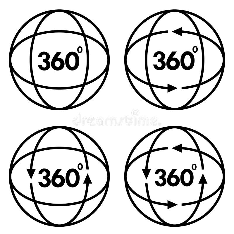 360 Degree Arrow. Icon with 360 Degree. Arrow Icon with Rotate Angle ...