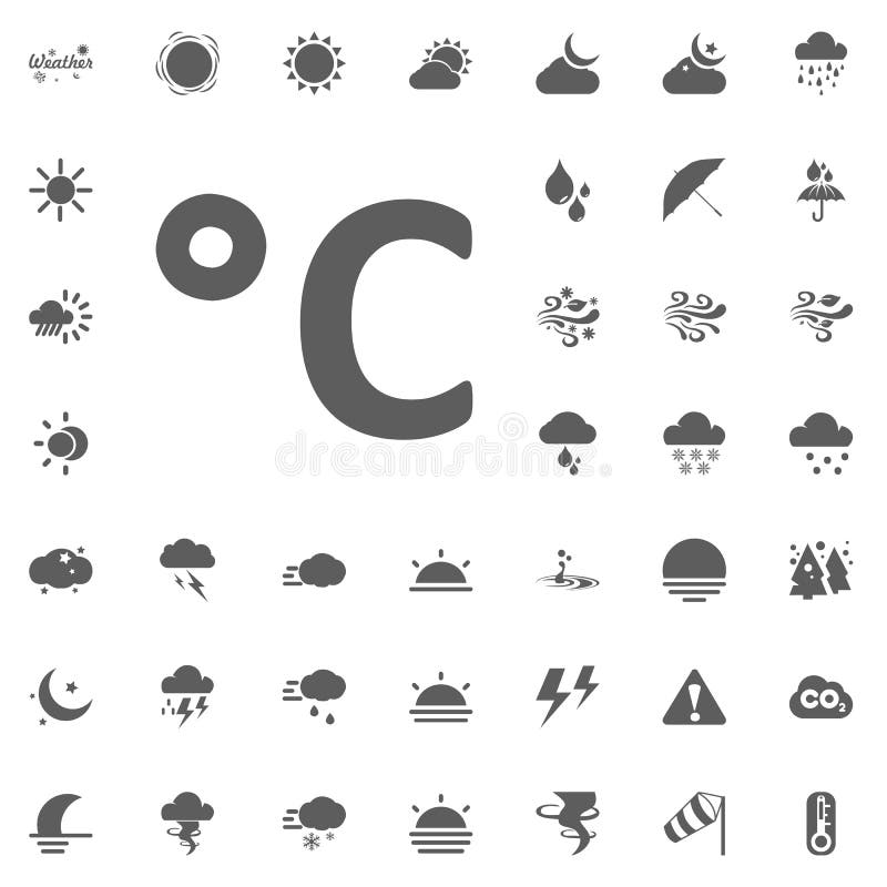 Degree Celsius Icon. Weather Vector Icons Set Stock Illustration ...