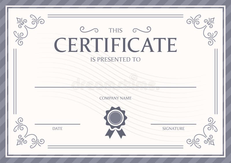 Degree Certificate Retro Design Form Stock Illustration - Illustration ...