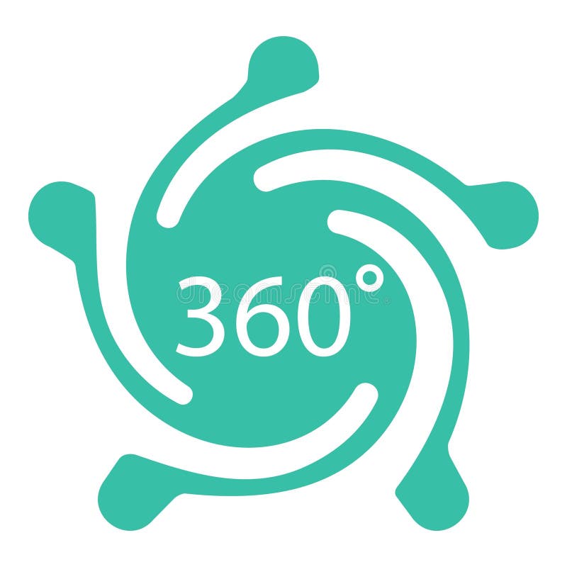 Turquoise Logo Illustrating the Concept of Complete 360degree Service ...