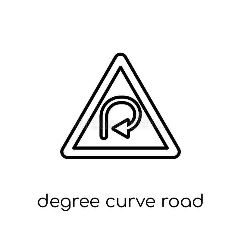 Degree Curve Road Sign Icon. Trendy Modern Flat Linear Vector De Stock ...