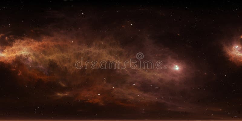 360 Degree Equirectangular Projection Space Background with Nebula and ...
