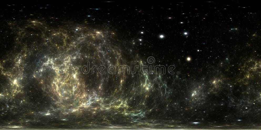 360 Degree Fantasy Space Nebula. Giant Interstellar Cloud with Stars ...