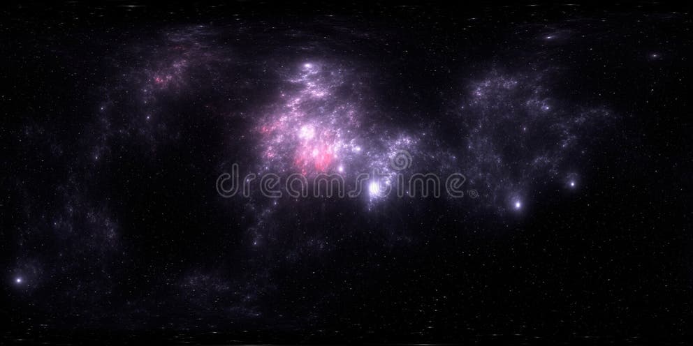 360 Degree Fantasy Space Nebula. Giant Interstellar Cloud with Stars ...