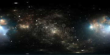 360 Degree Fantasy Space Nebula. Giant Interstellar Cloud with Stars ...