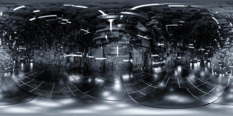 360 Degree Full Panorama Environment Map of Abstract Cubic Design with ...