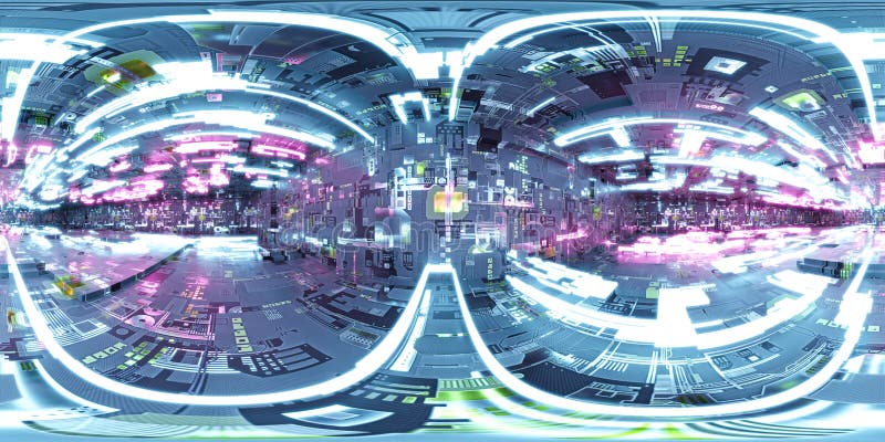 360 Degree Full Panorama Environment Map of Abstract Silicon Ocmputer ...