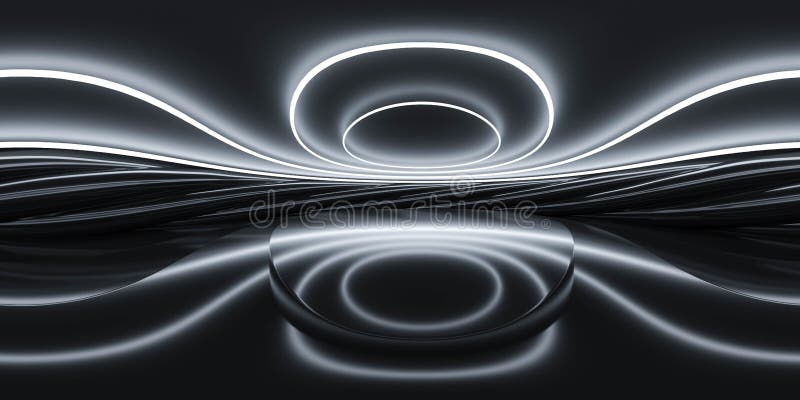 360 Degree Full Panorama Environment Map of Black Minimalistic Studio ...