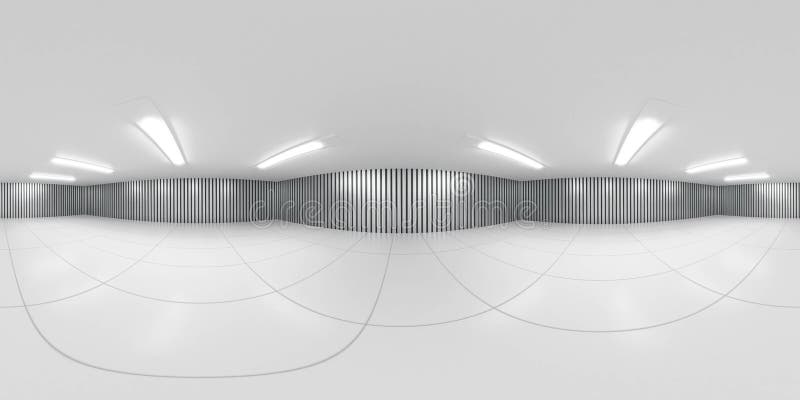 360 Degree Full Panorama Environment Map of Empty White Hall 3d Render ...