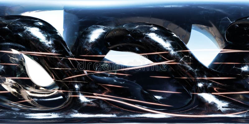 360 Degree Full Panorama Environment Map of Futuristic Metallic ...