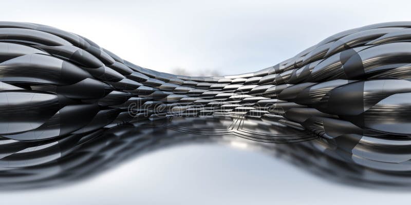 360 Degree Full Panorama Environment Map of Metallic Walls Abstract ...