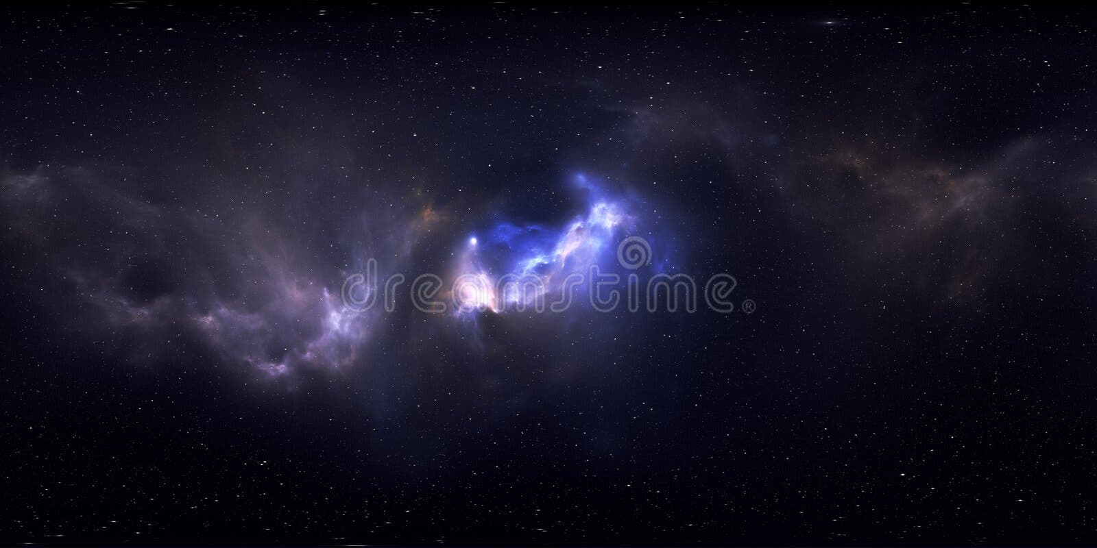 360 Degree Full Sphere Panoramic Deep Outer Space Background with Giant ...