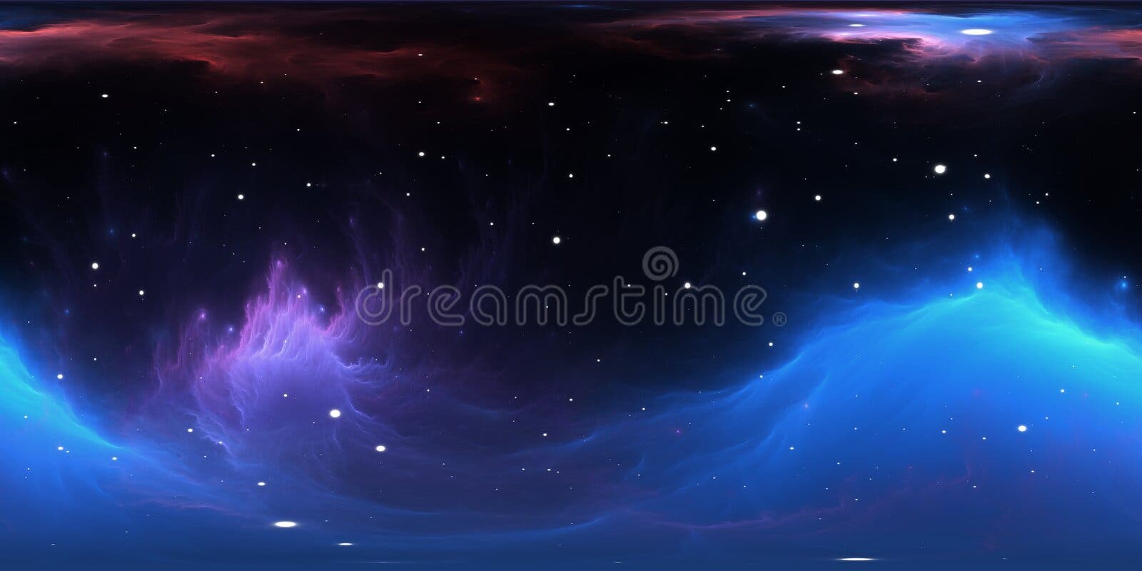 360 Degree Full Sphere Panoramic Deep Outer Space Background with Giant ...