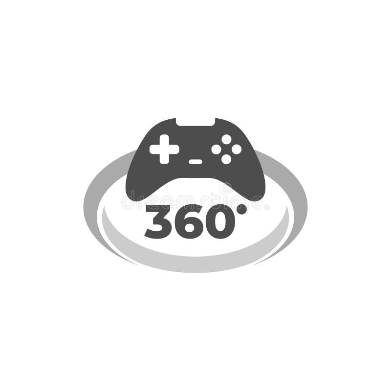 360 Degree with a Game Pad. Good for 360 Video Game Symbol or Logo ...