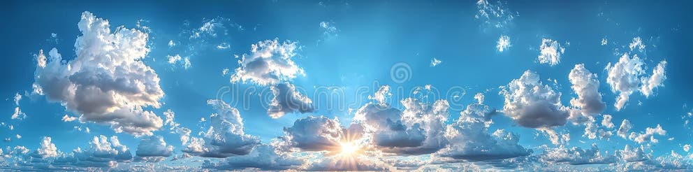 360-degree Hdri of a Seamless Blue Sky Filled with Clouds, Including ...