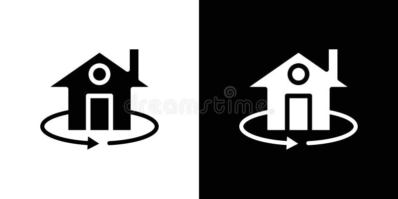 360 Degree House Icon Logo Set Vector Stock Vector - Illustration of ...