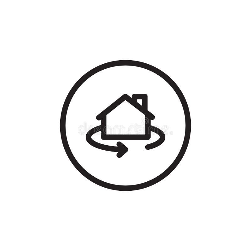 360 Degree House Icon Outline Vector for Web Ui Stock Vector ...