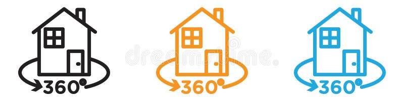 360 Degree House Vector Logo Set Collection for Web App Ui Stock ...