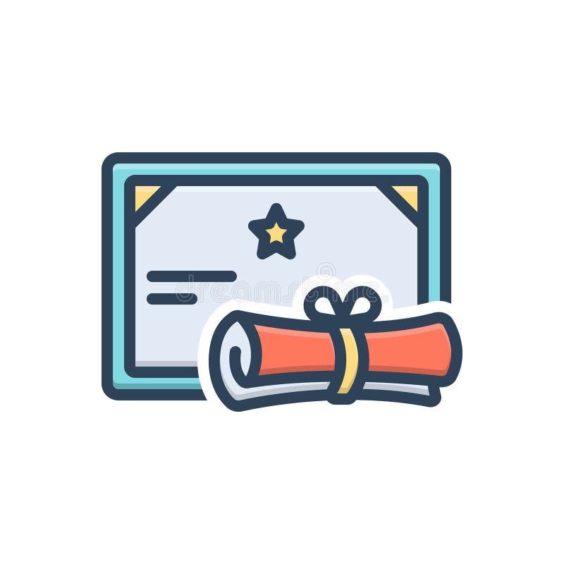 Color Illustration Icon for Degree, Certificate and Best Stock ...