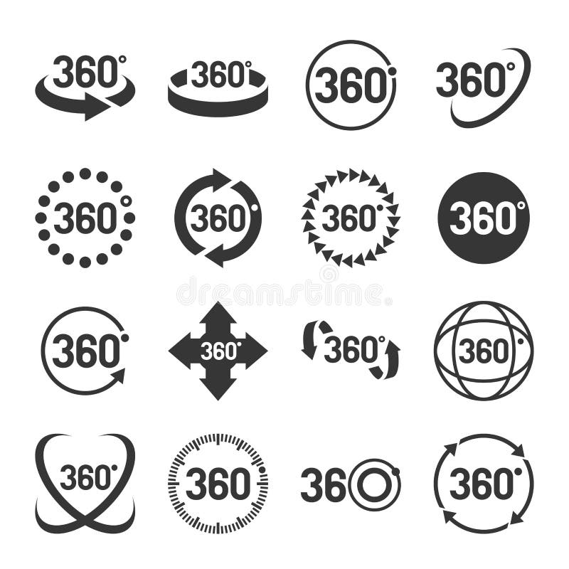 Different Rotation Angles Vector Icon Set Stock Vector - Illustration ...