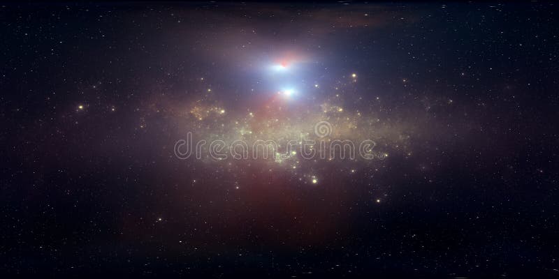 360 Degree Interstellar System and Gas Nebula. Panorama, Environment ...