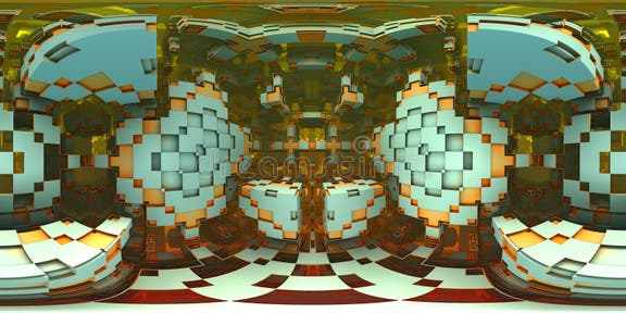 360 Degree Labyrinth, Abstract Maze Background, Equirectangular ...