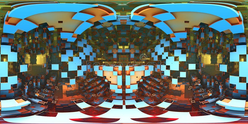 360 Degree Labyrinth, Abstract Maze Background, Equirectangular ...