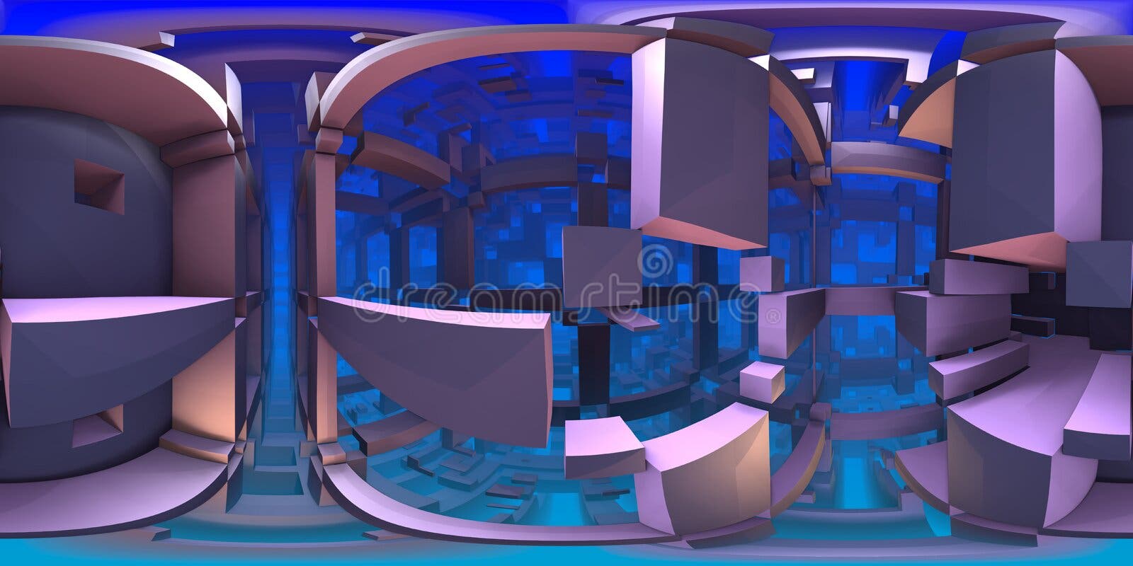 360 Degree Labyrinth, Abstract Maze Background, Equirectangular ...