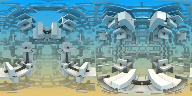 360 Degree Labyrinth, Abstract Maze Background, Equirectangular ...