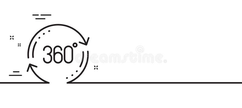 360 Degree Line Icon. Full Rotation Sign. VR Technology Simulation ...