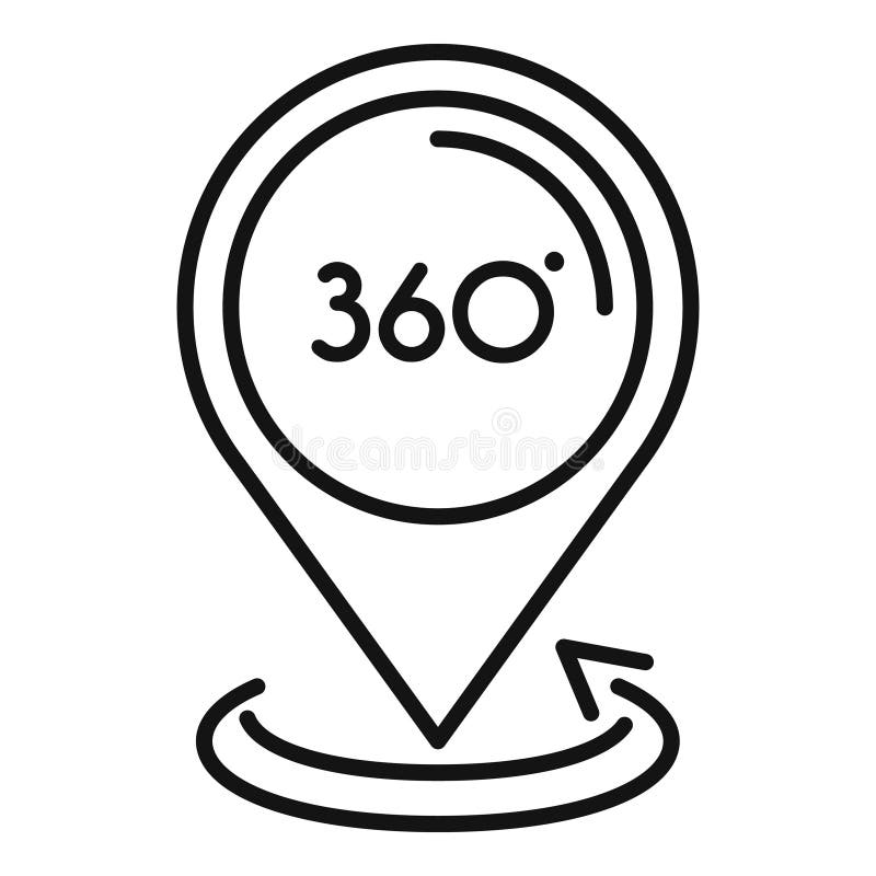 360 Degree Location Icon Outline Vector. Control Digital Stock Vector ...