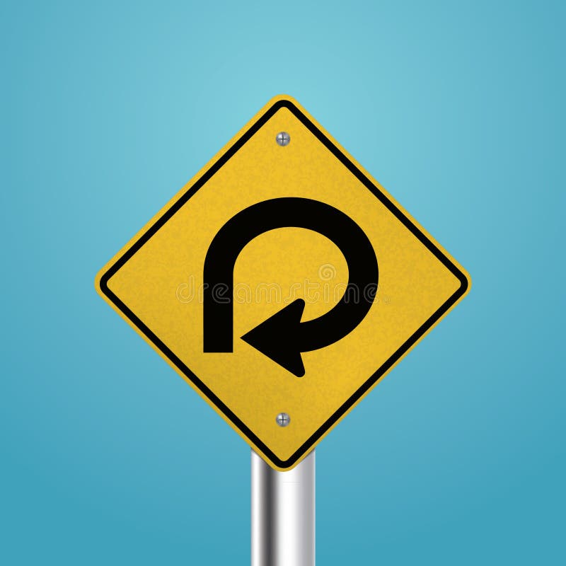 270-degree Loop Warning Sign. Vector Illustration Decorative Design ...