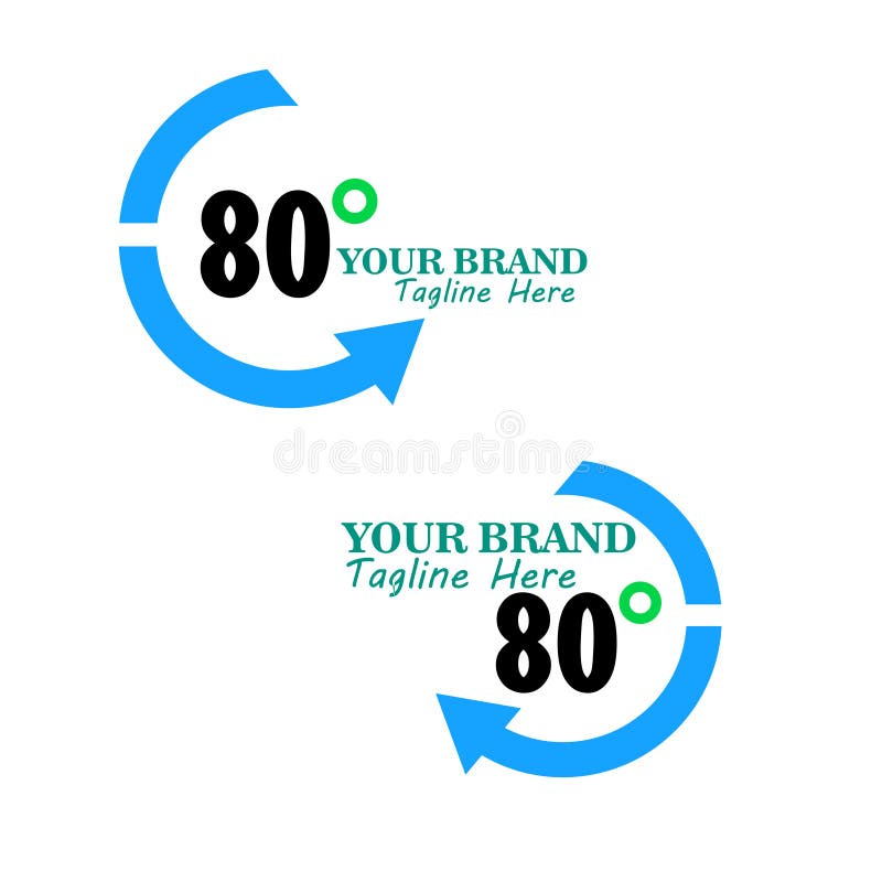 80 Degree Modern Company Logo with Arrows and Circle Lines Stock ...
