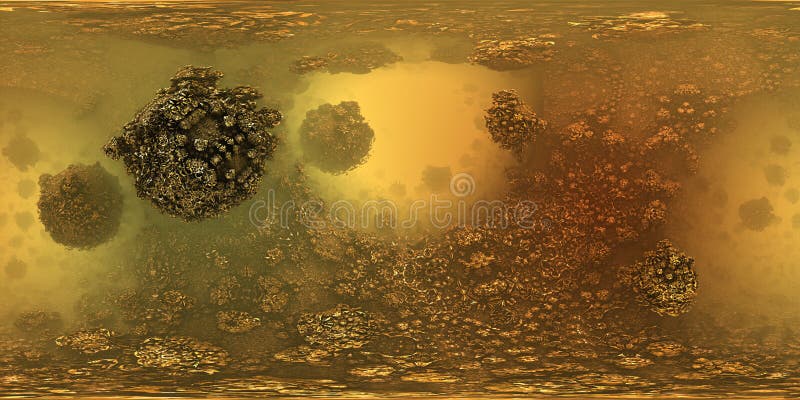 360 Degree Nano Fractal World, Equirectangular Projection, Environment ...