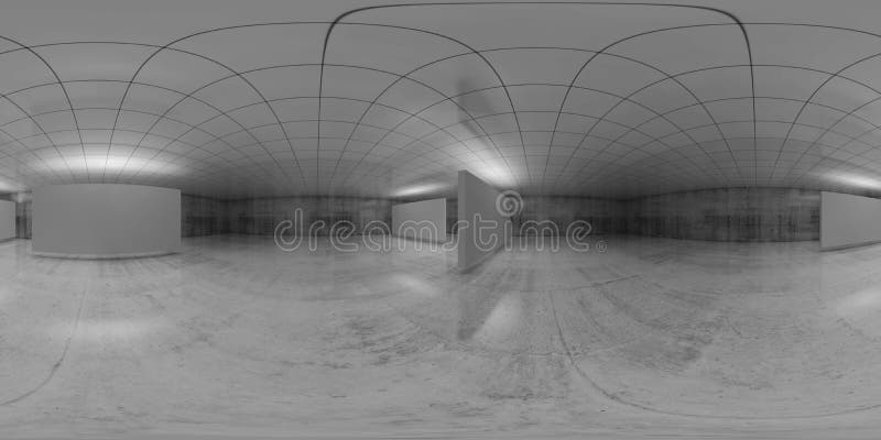 360 Degree Panorama, Abstract Empty Interior 3d Stock Illustration ...