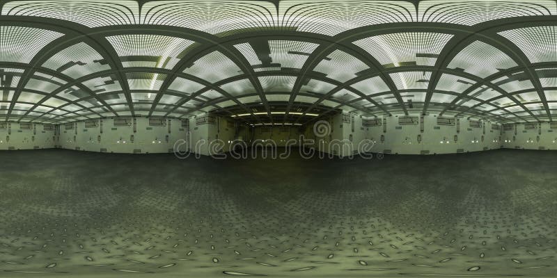 360 Degree Panorama of an Empty Room with a Grid Ceiling Vr Environment ...