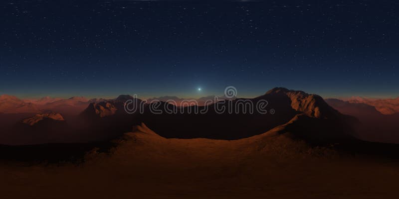 360 Degree Panorama of Mars Sunset, Environment HDRI Map ...