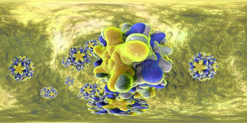 360 Degree Panorama View of Hepatitis B Viruses Stock Illustration ...
