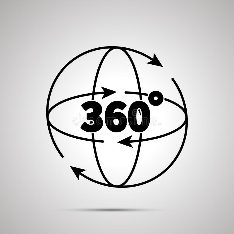 360 Degree Panorama View, Rotation Arrows Stock Illustration ...