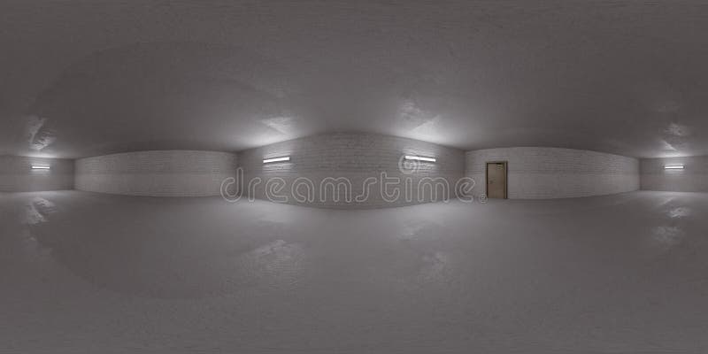 360 Degree Panorama of a White, Empty Room with a Single Door Vr ...