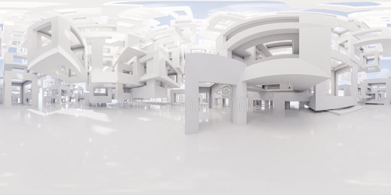 360 Degree Panorama of a White Modern Building Interior Vr Environment ...