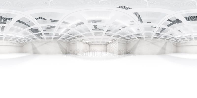 360 Degree Panorama of a White Room with Geometric Ceiling Vr ...