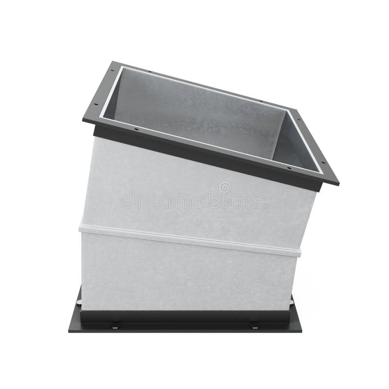 15 Degree Rectangular Bend Duct Isolated. 3d Rendering Stock ...