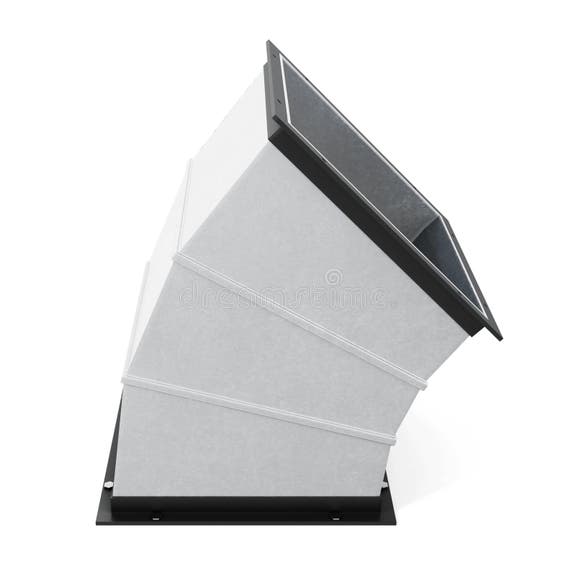 45 Degree Rectangular Bend Duct Isolated. 3d Rendering Stock ...