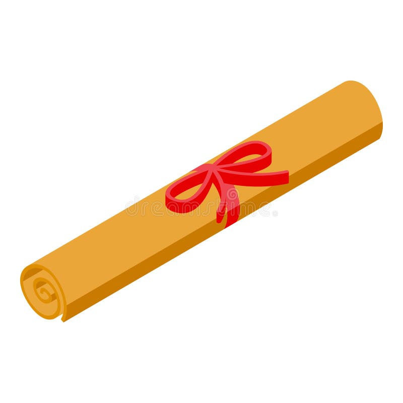 Degree Roll Diploma Icon, Isometric Style Stock Vector - Illustration ...