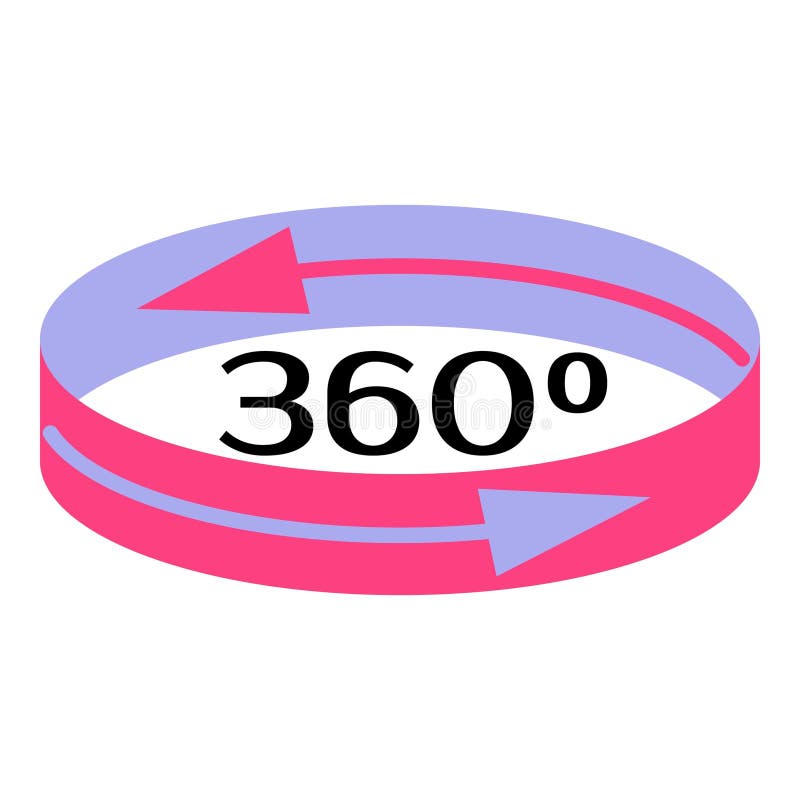 360 Degree Rotation Sign with Circular Arrows Stock Vector ...