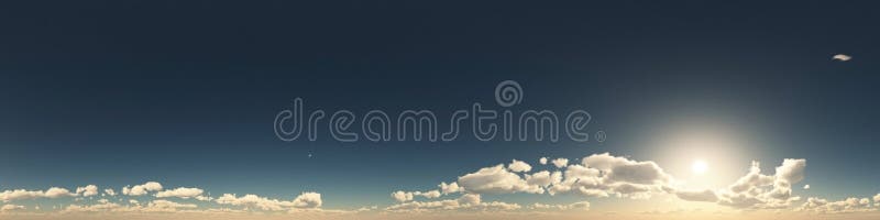 Seamless 360 Sky and Sea Panorama Daytime Stock Illustration ...